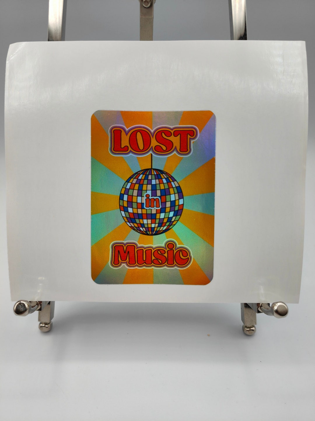 Lost in Music, Retro, Holographic Sticker, Nightclub, Old School, Retro ...