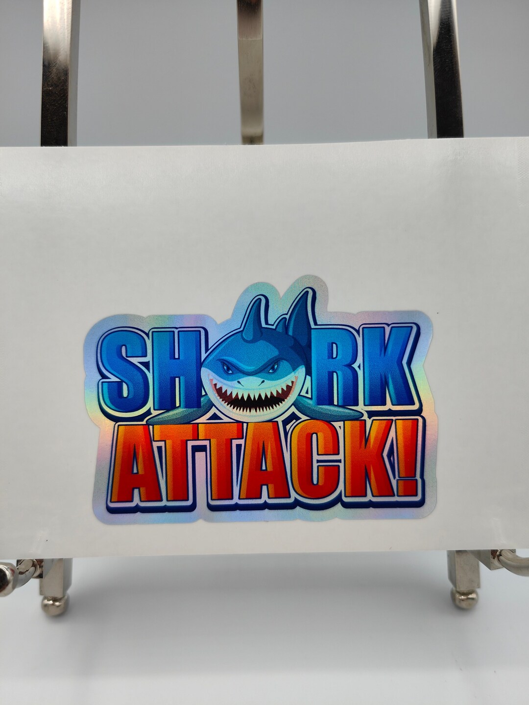 Great White Shark Attack, Holographic Sticker, Sea, Decals, Jaws, Shark ...