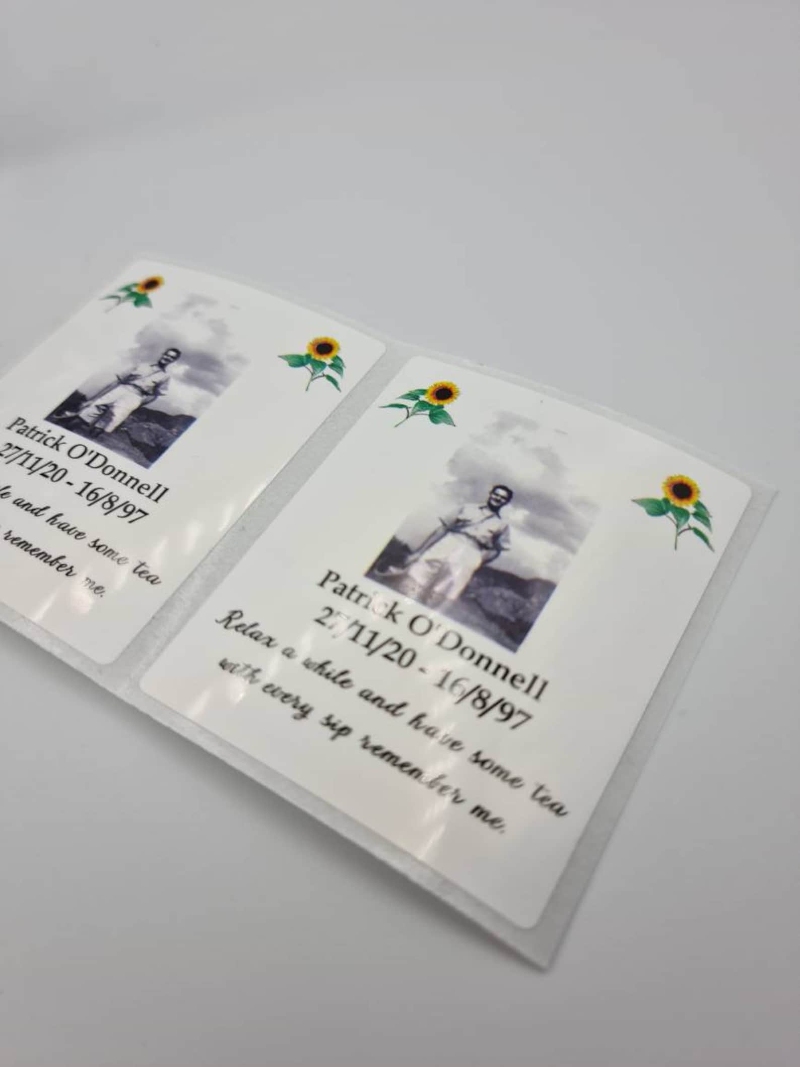 Funeral Memorial Tea Bag White Envelopes, Custom Personalised Envelopes ...