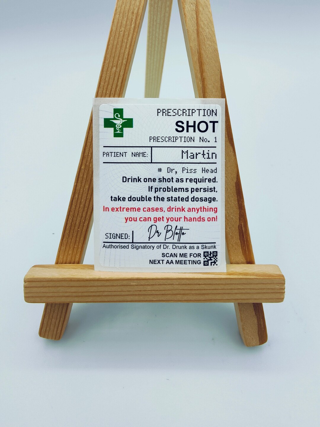 Mini Prescription Shot, Label, Personalised, Custom, Birthday, Special ...