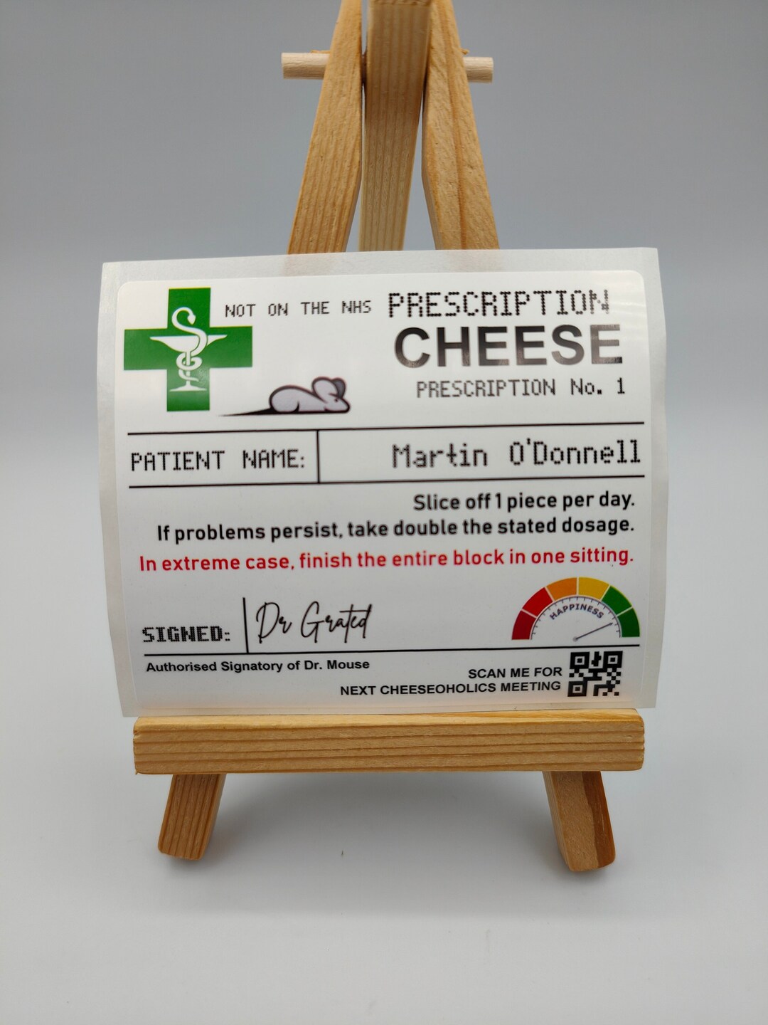 Personalised Cheese Prescription Label Stickers, Sweets, Pharmacy, Get ...