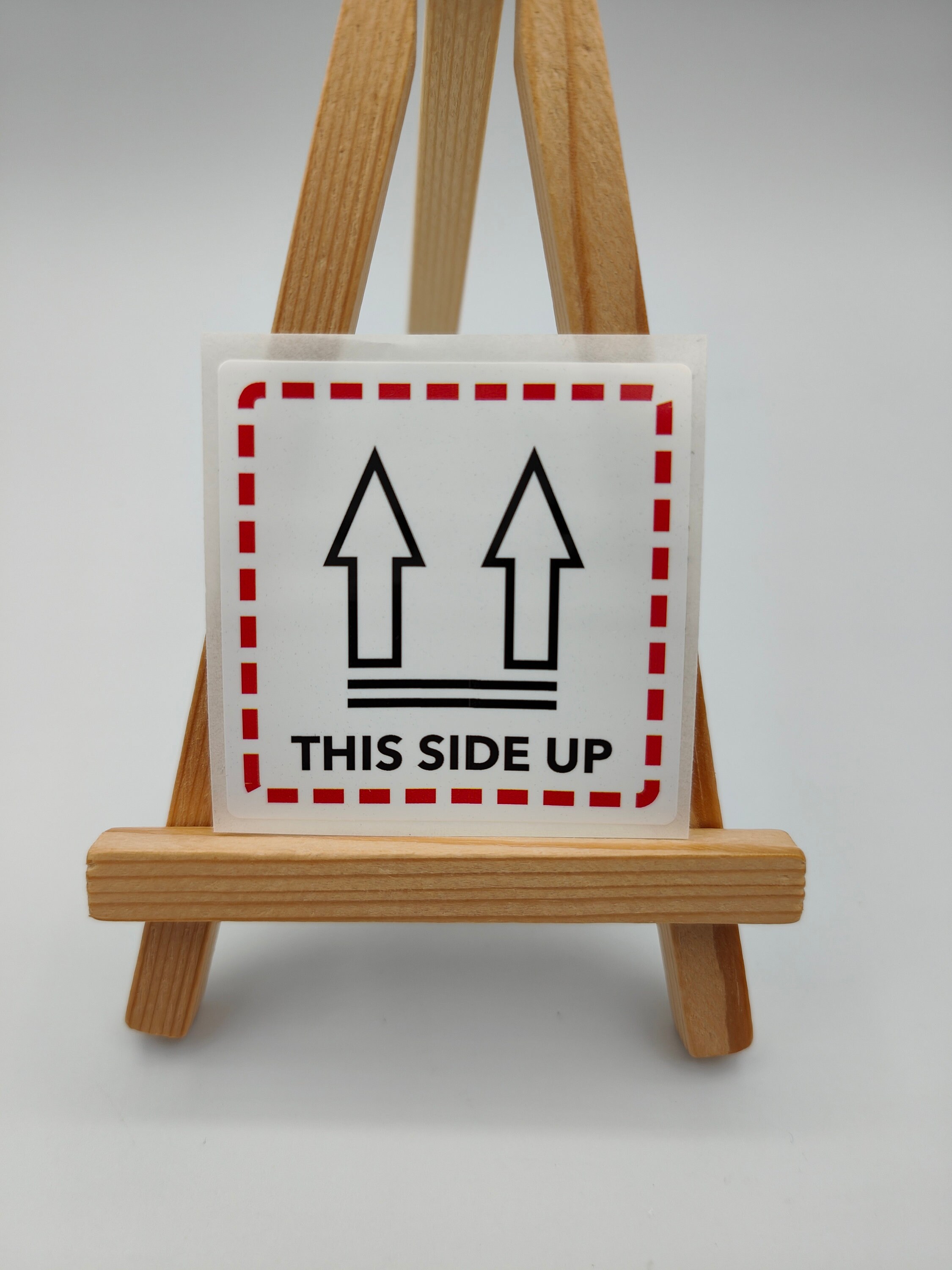 This Side Up, Premium White Satin Gloss Poly, Fragile, Candle Sticker ...