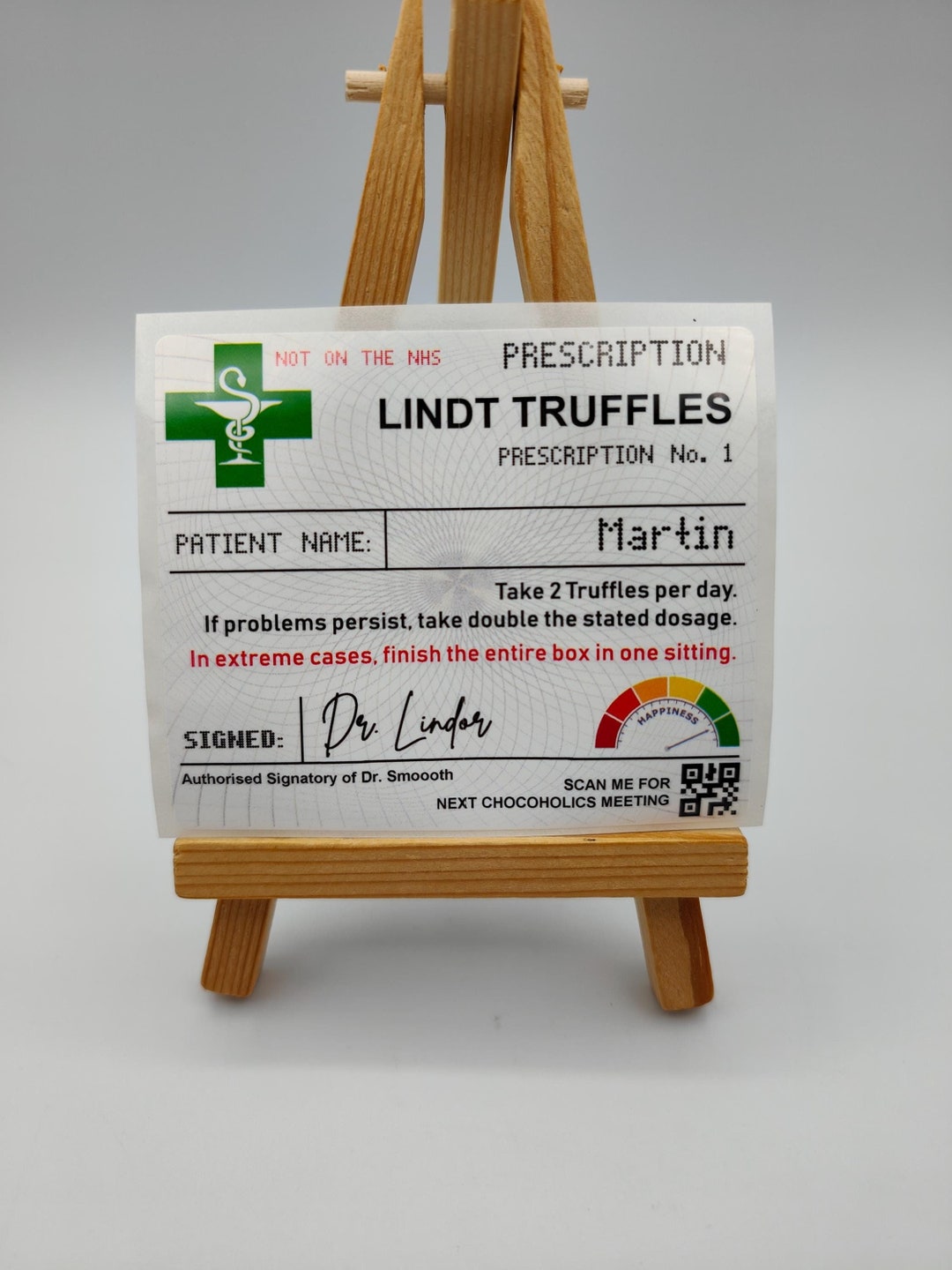 Personalised Lindt Chocolate Prescription Label Stickers, Sweets ...