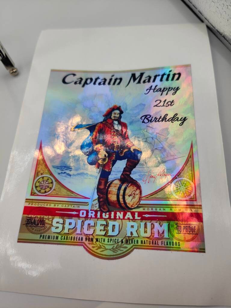 Captain Morgan Personalised Custom Bottle Label Birthday - Etsy