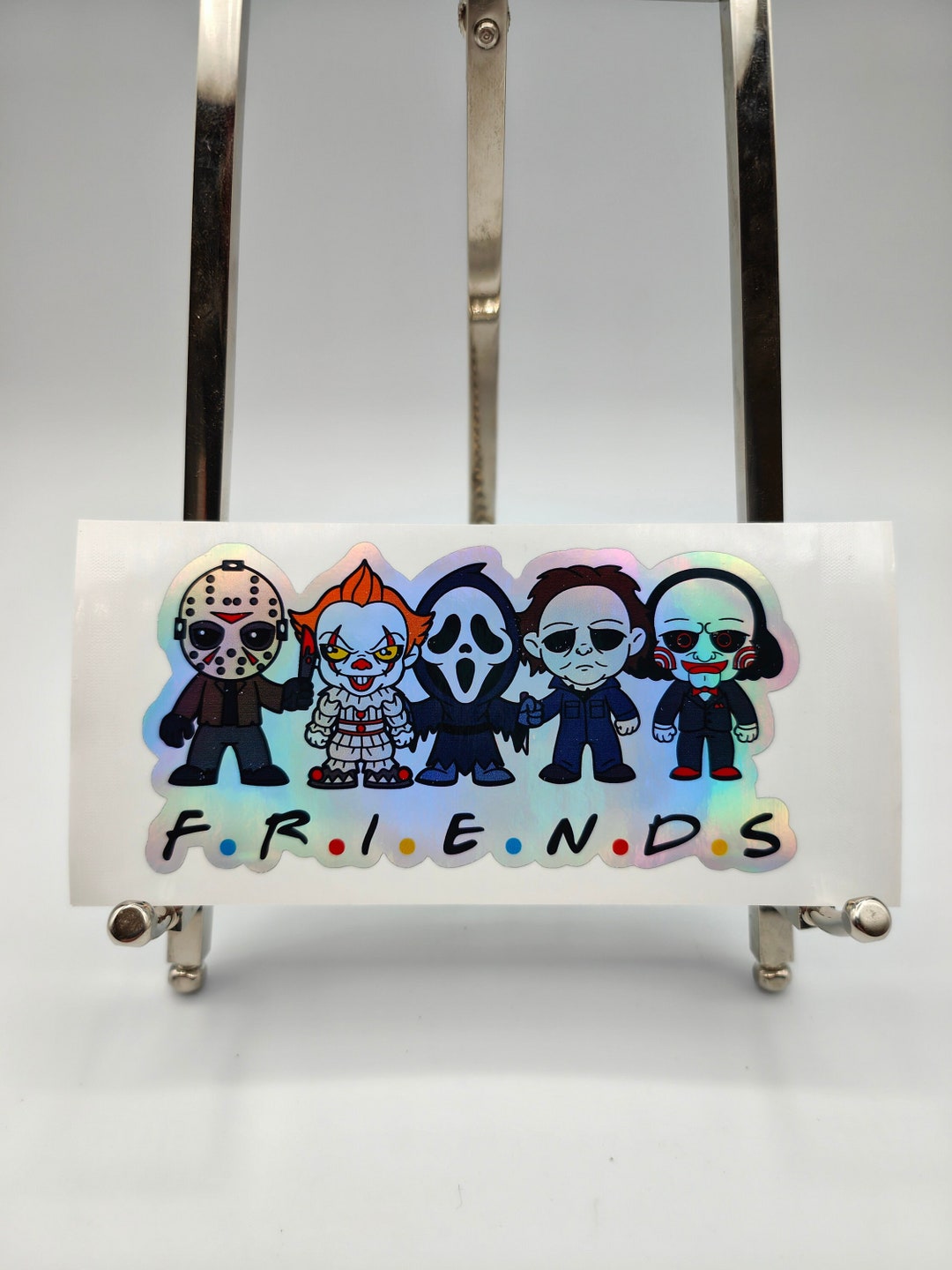 Horror Friends, Gloss Silver Holographic Sticker, Horror Films, Movies ...