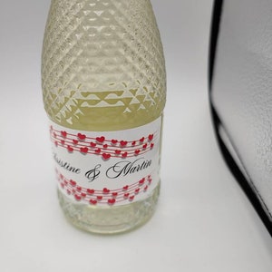 Names Love Hearts Label, Custom, Personalised Mini Champagne/prosecco ...