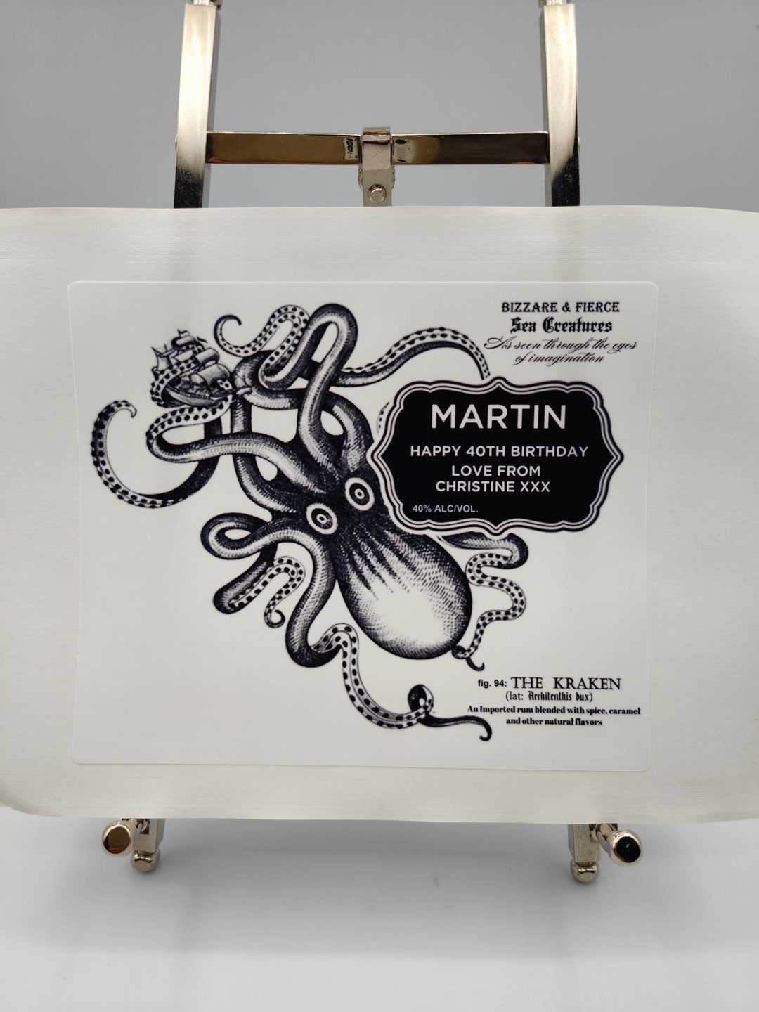 Personalised Kraken Rum, Bottle Label Sticker, Stocking Filler Gifts ...