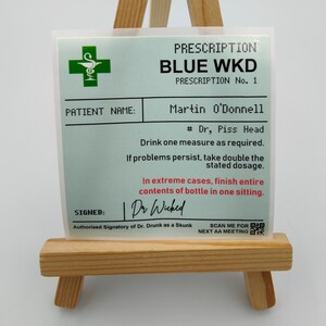 Personalised Prescription Blue WKD Wicked, Alcohol, Spirit, Bottle ...