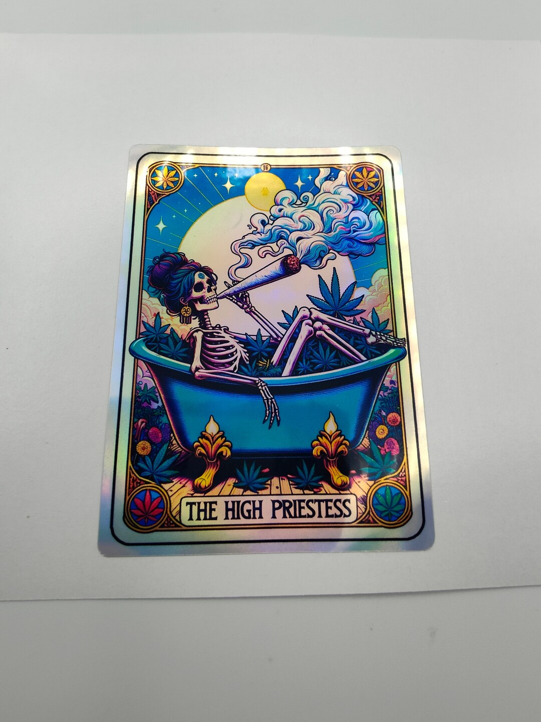 The High Priestess, Tarot, Cannabis, Holographic Stickers, Decals ...