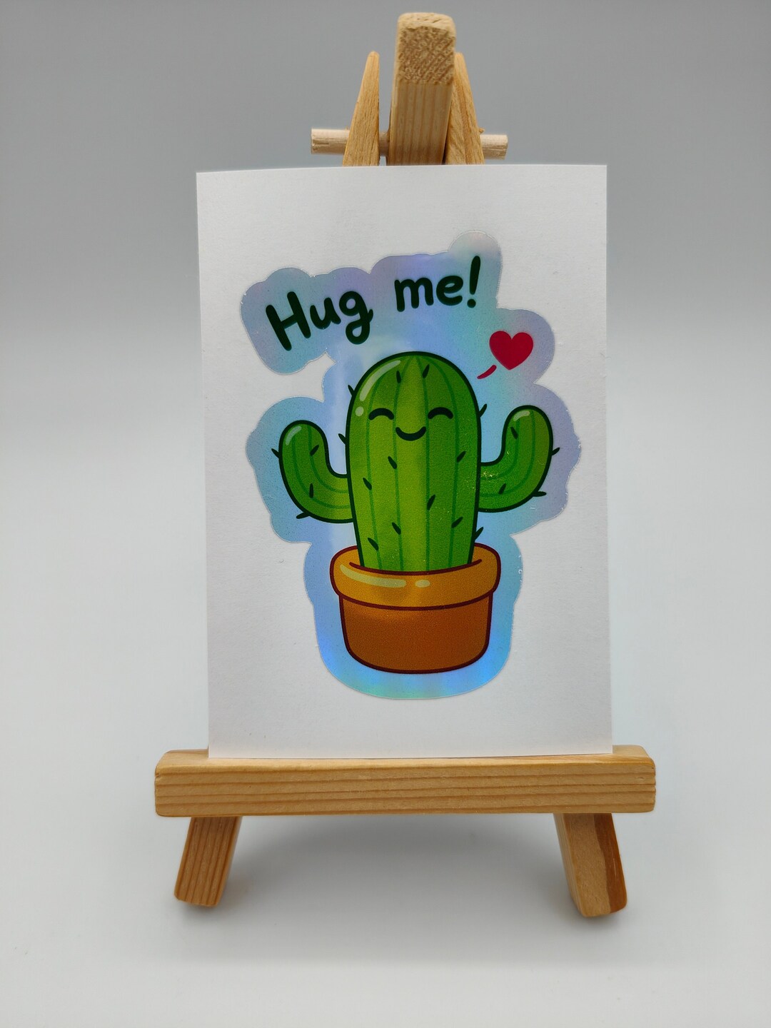 Hug Me, Cacti, Holographic, Love Stickers, Stickers, Decals, Labels ...