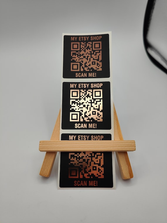 45mm Square Rose Gold QR Codes Promotion Stickers Matt Black - Etsy UK
