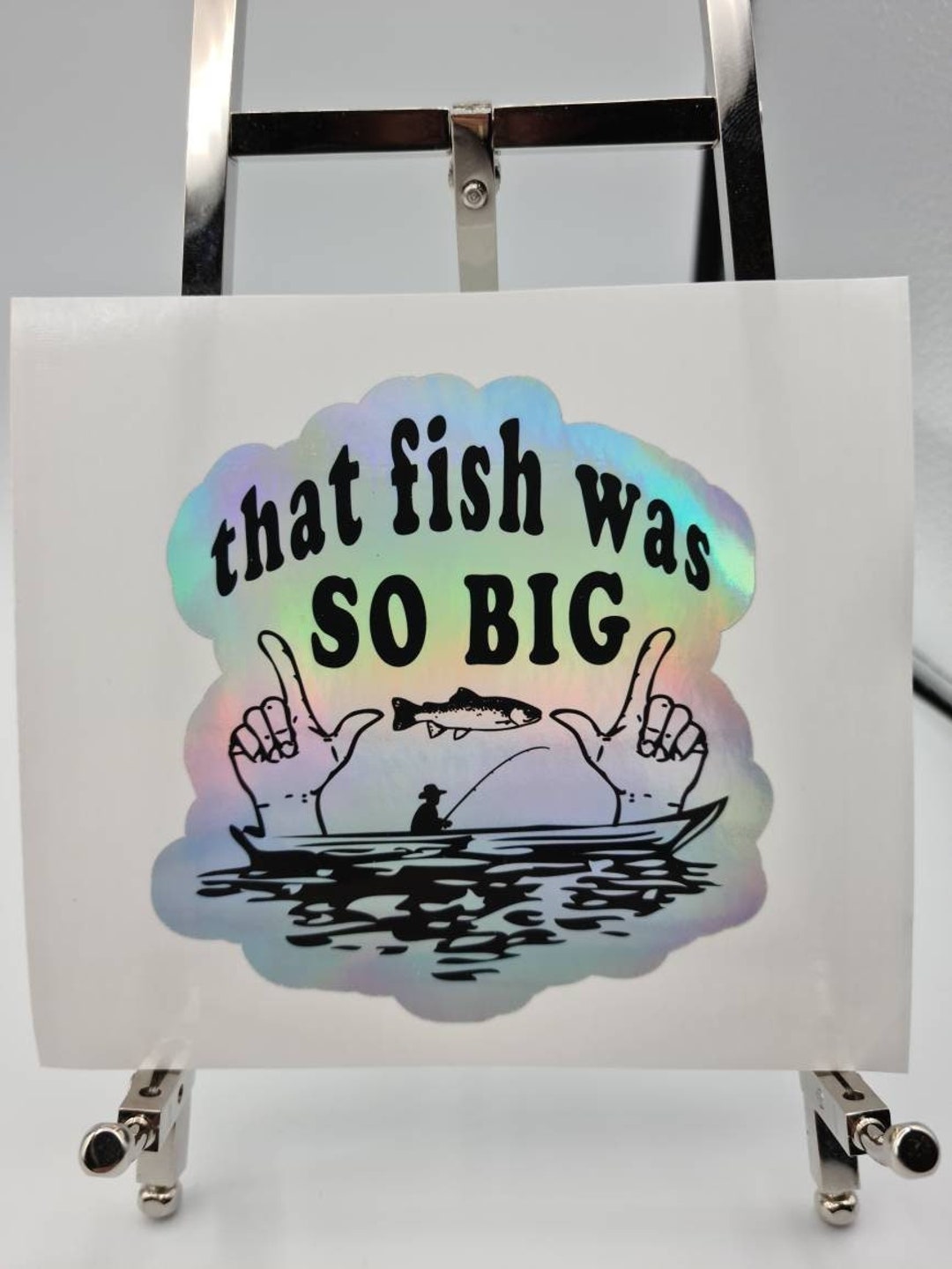 Big Fish Holographic Sticker, Fisherman, Fishing, Tackle Box Sticker ...
