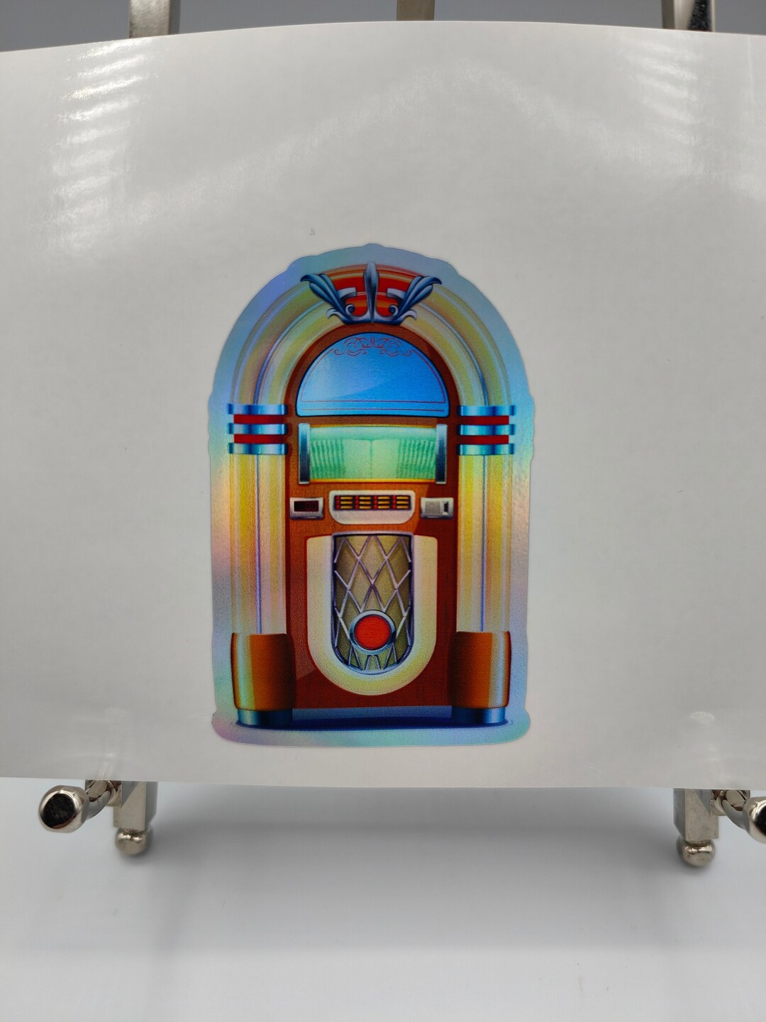 Retro Jukebox, Wurlitzer, Holographic Sticker, Music Machine, 45 Record ...