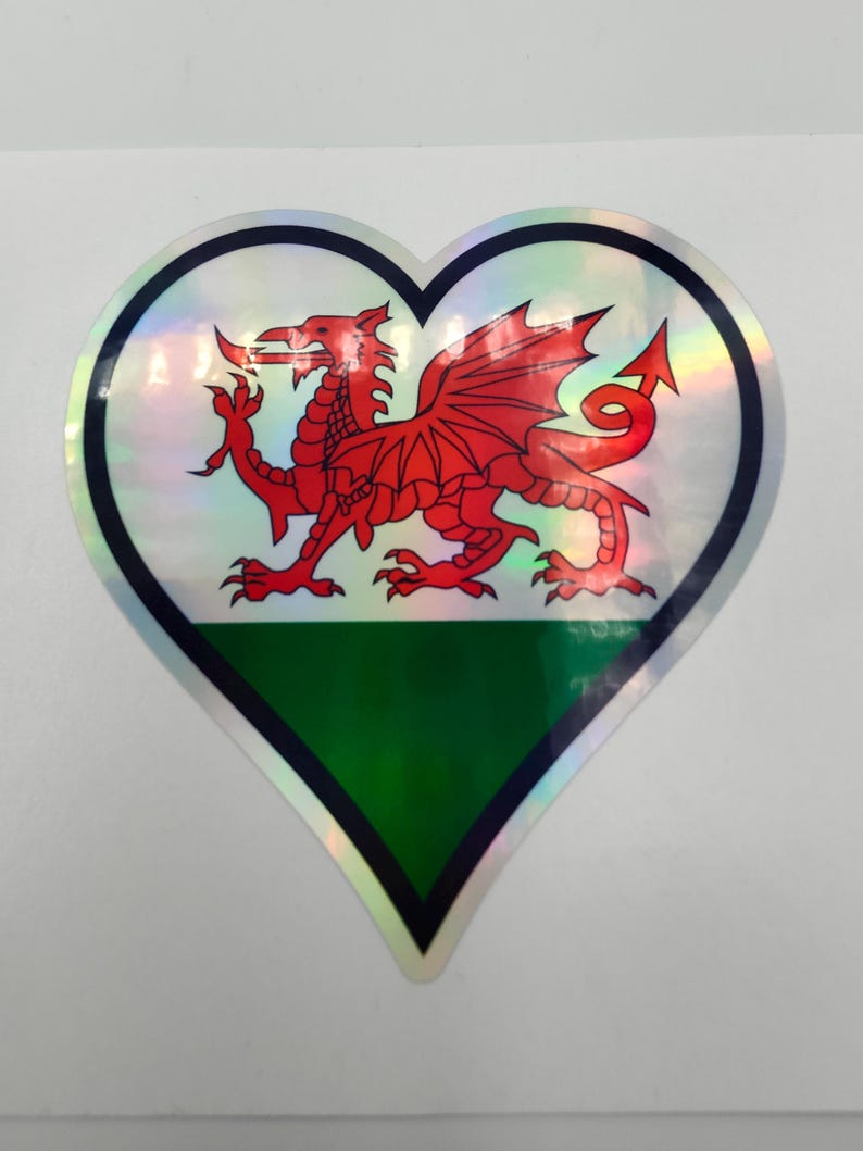 Welsh Dragon Heart, Symbol of Wales, Dragon Heart, Holographic, Fairy ...