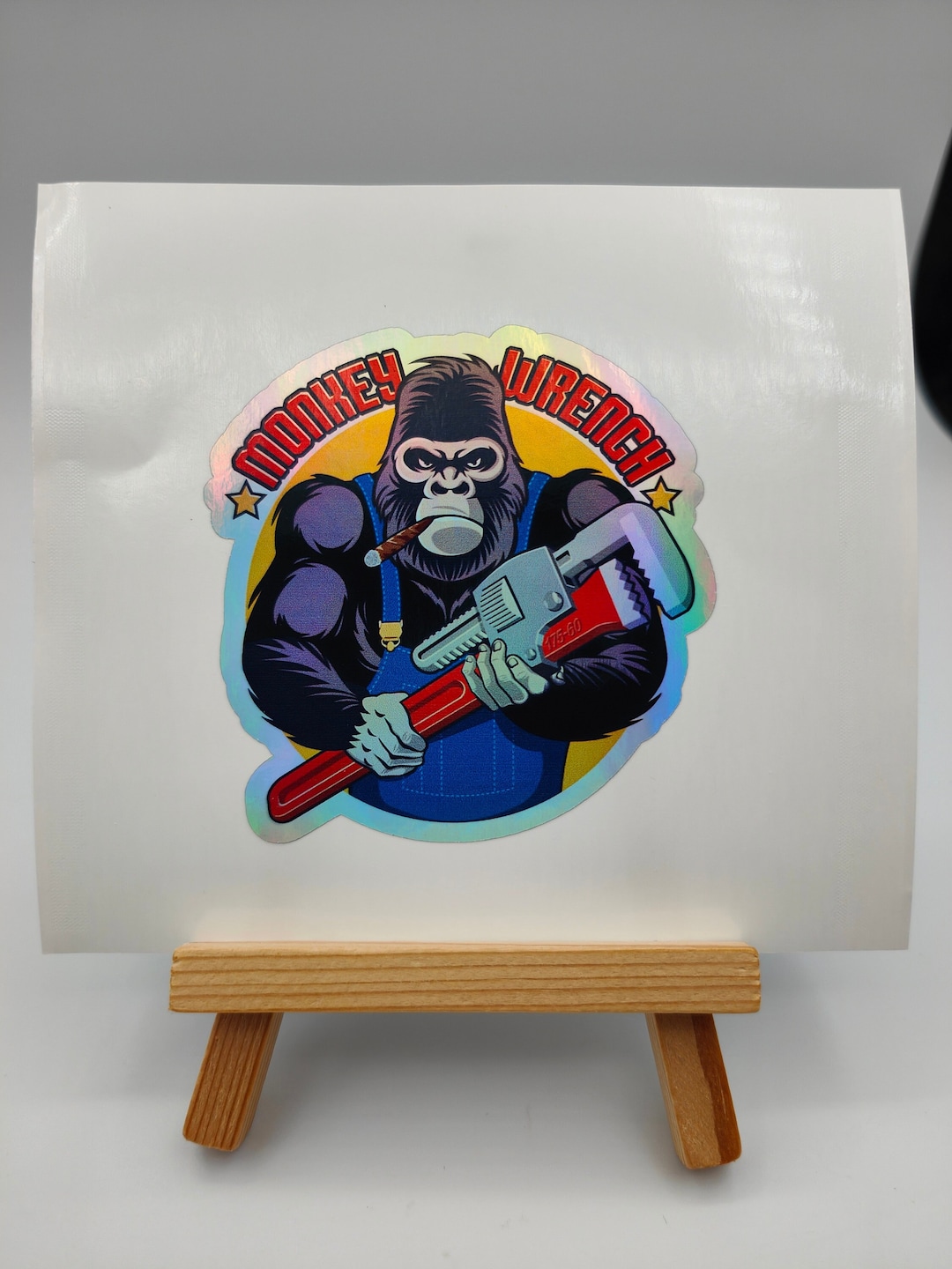 Monkey Wrench Gorilla, Holographic Sticker, Animal, Decals, Garage ...
