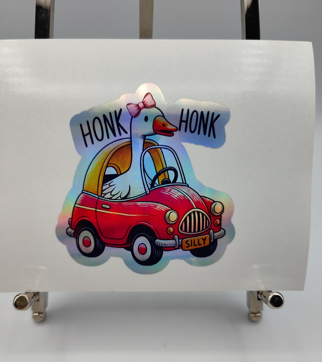 Silly Goose Driving Car, Funny Cute Stickers Labels, Honk Horn ...