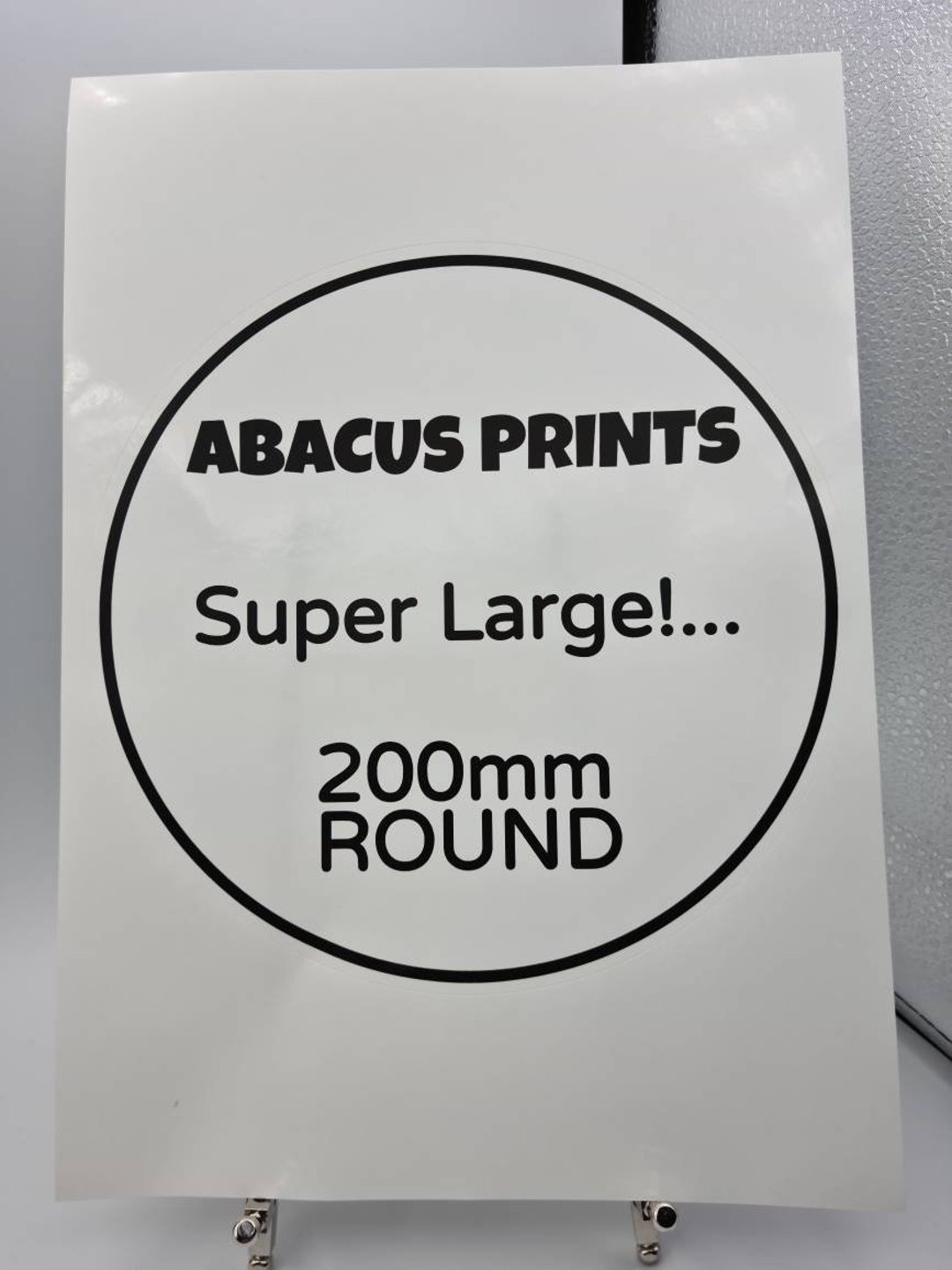 200mm Super Large White, Clear Round Foiled Custom Personalised Gloss ...