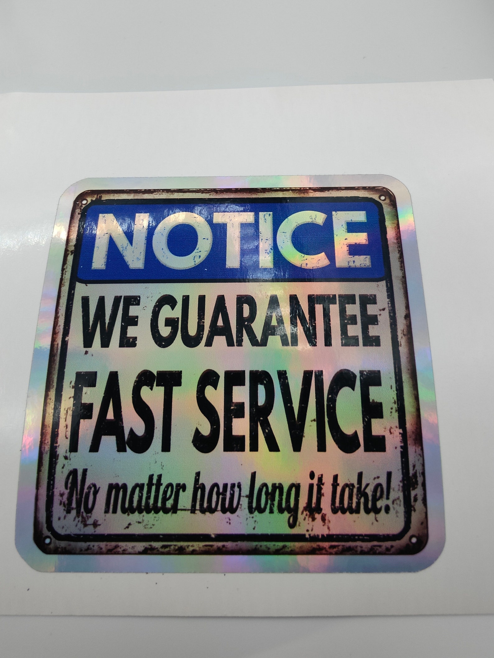 Funny Garage Fast Service, Holographic, Man Cave, Stickers, Decals ...