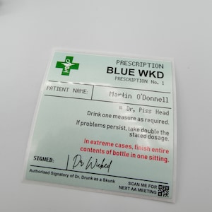 Personalised Prescription Blue WKD Wicked, Alcohol, Spirit, Bottle ...