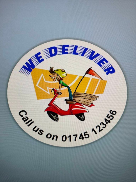 Food Delivery Labels White Premium Satin Gloss Poly Farm | Etsy