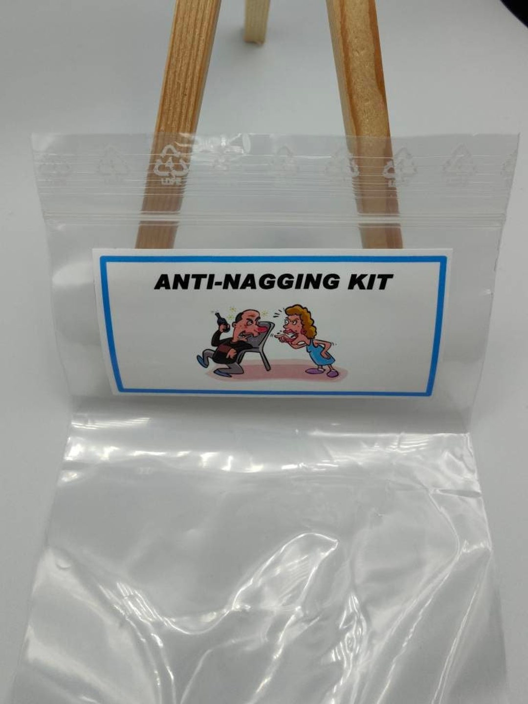 Anti-nagging Kit, Practical Joke Labels, Christmas Joke, White Poly ...