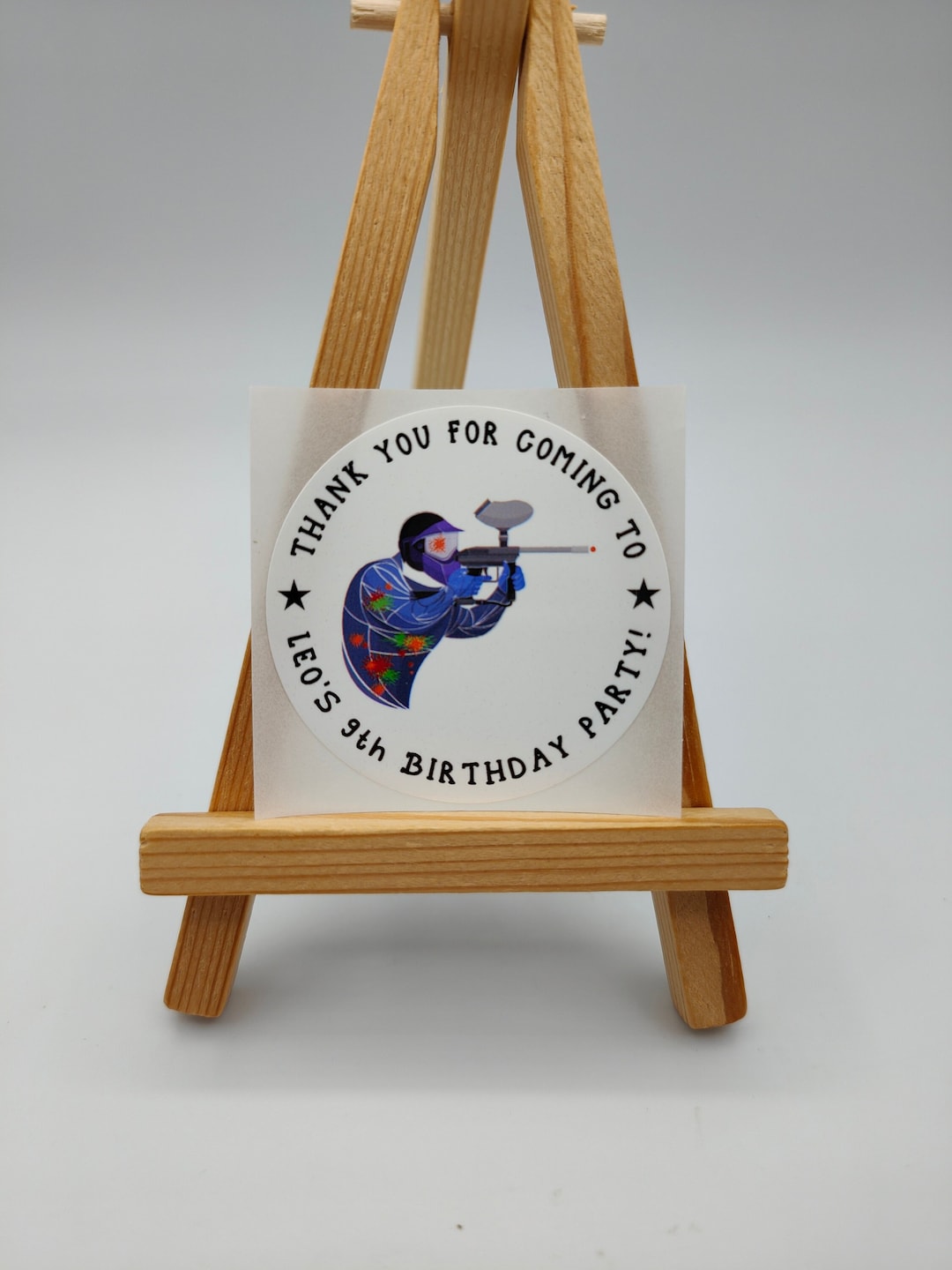 Paintball, Birthday Labels Stickers, White Premium Satin Gloss ...