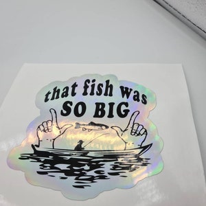 Big Fish Holographic Sticker, Fisherman, Fishing, Tackle Box Sticker ...