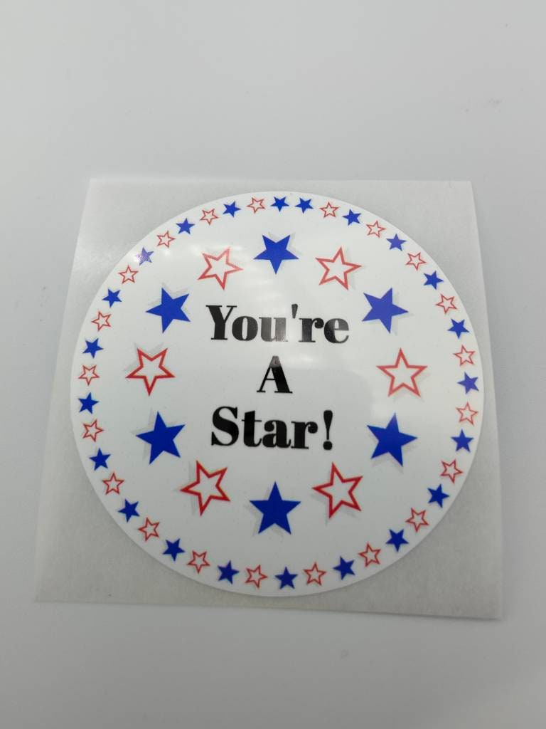 You're A Star Labels Stickers Custom White Premium Satin - Etsy