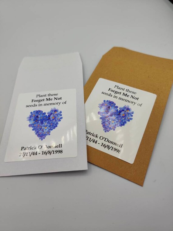 60 Personalised Funeral Pocket Forget Me Not Custom in Loving - Etsy UK