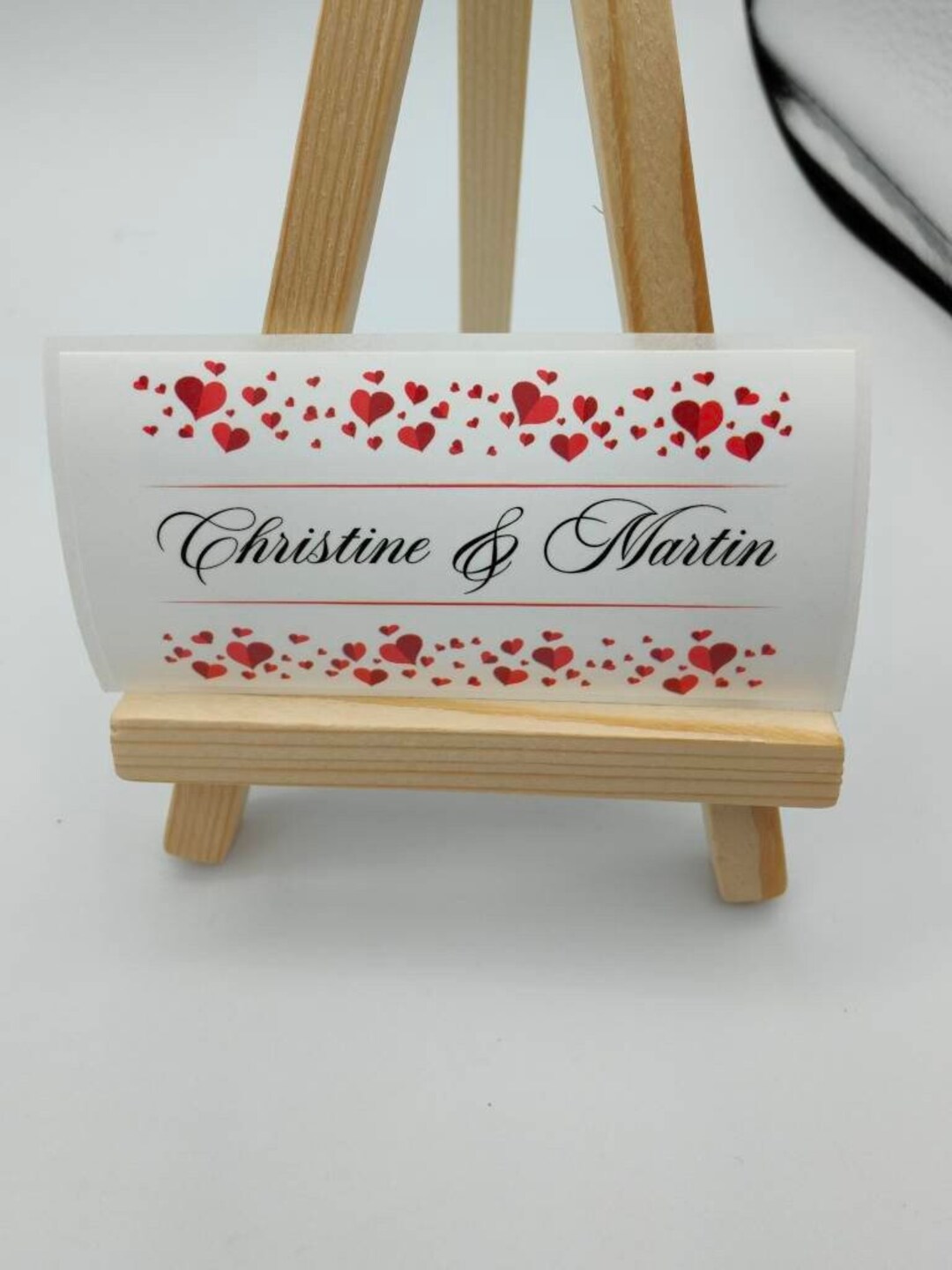 Names Love Hearts Label, Custom, Personalised Mini Champagne/prosecco ...
