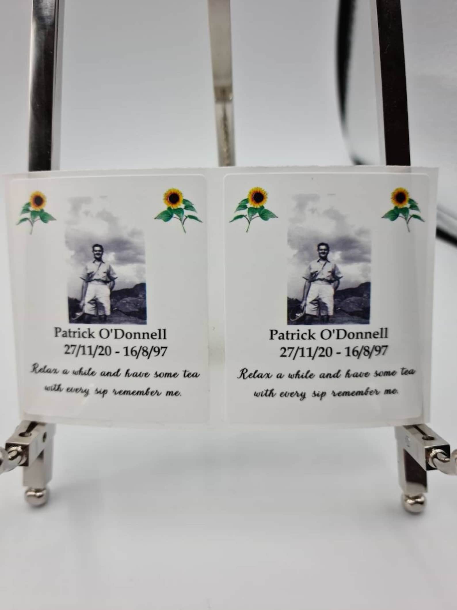 Funeral Memorial Tea Bag White Envelopes, Custom Personalised Envelopes ...