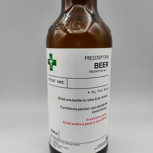 Prescription Beer Bottle Label Sticker, Alcohol, Bottles, Birthday ...