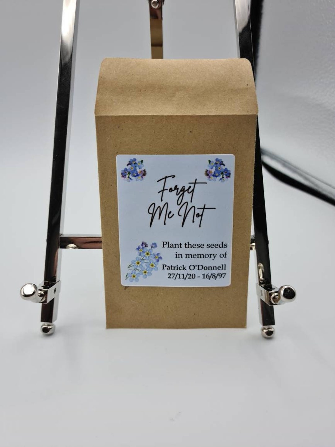 Funeral Pocket Forget Me Not Custom Personalised Black Envelopes ...