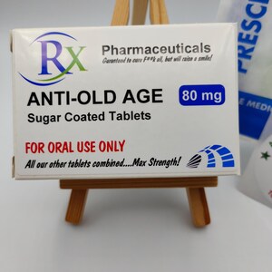 Personalised Anti Old Age, Novelty Tablet Pills Box, Prank, Funny Gift ...