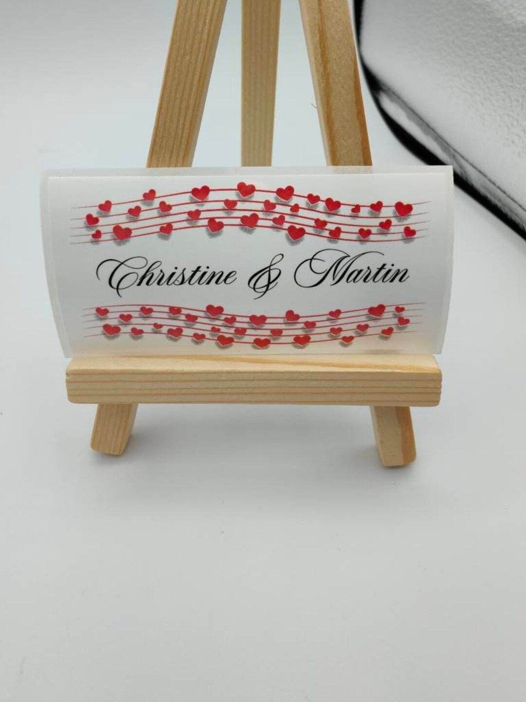 Names Love Hearts Label, Custom, Personalised Mini Champagne/prosecco ...