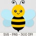 Bee SVG, Cute Bee PNG, Honey Bee, Bumble Bee, Bee Clipart, Boy Bee ...