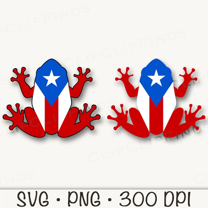 Puerto Rican Flag Coqui Frog Clip Art: SVG, PNG (digital Download) - Etsy