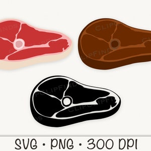 Steak, Raw Steak, Cooked Steak, Mea,t SVG Vector Cut File and PNG ...