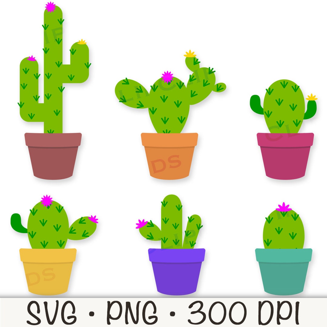 Cactus Bundle Pack, Cactus SVG, Cactus PNG, Cactus Clipart, Digital ...