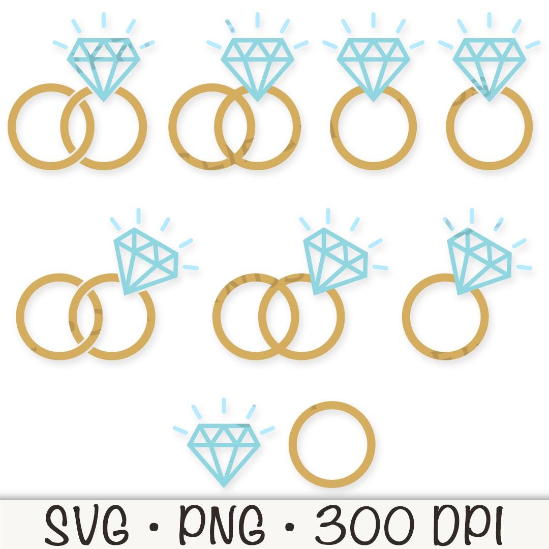 Wedding Ring SVG, Wedding Band SVG, Diamond Ring PNG, Diamond Ring ...
