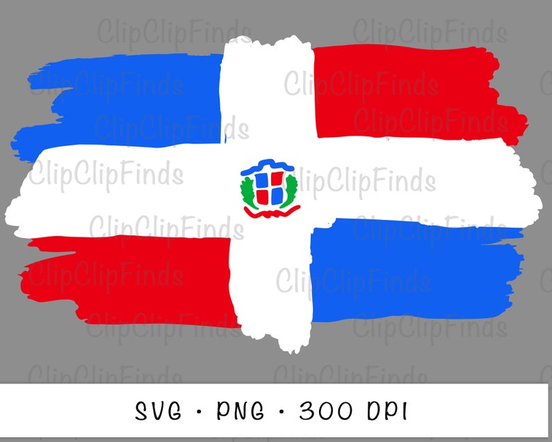 Dominican Republic Flag Drawing SVG Vector Cut File and PNG - Etsy