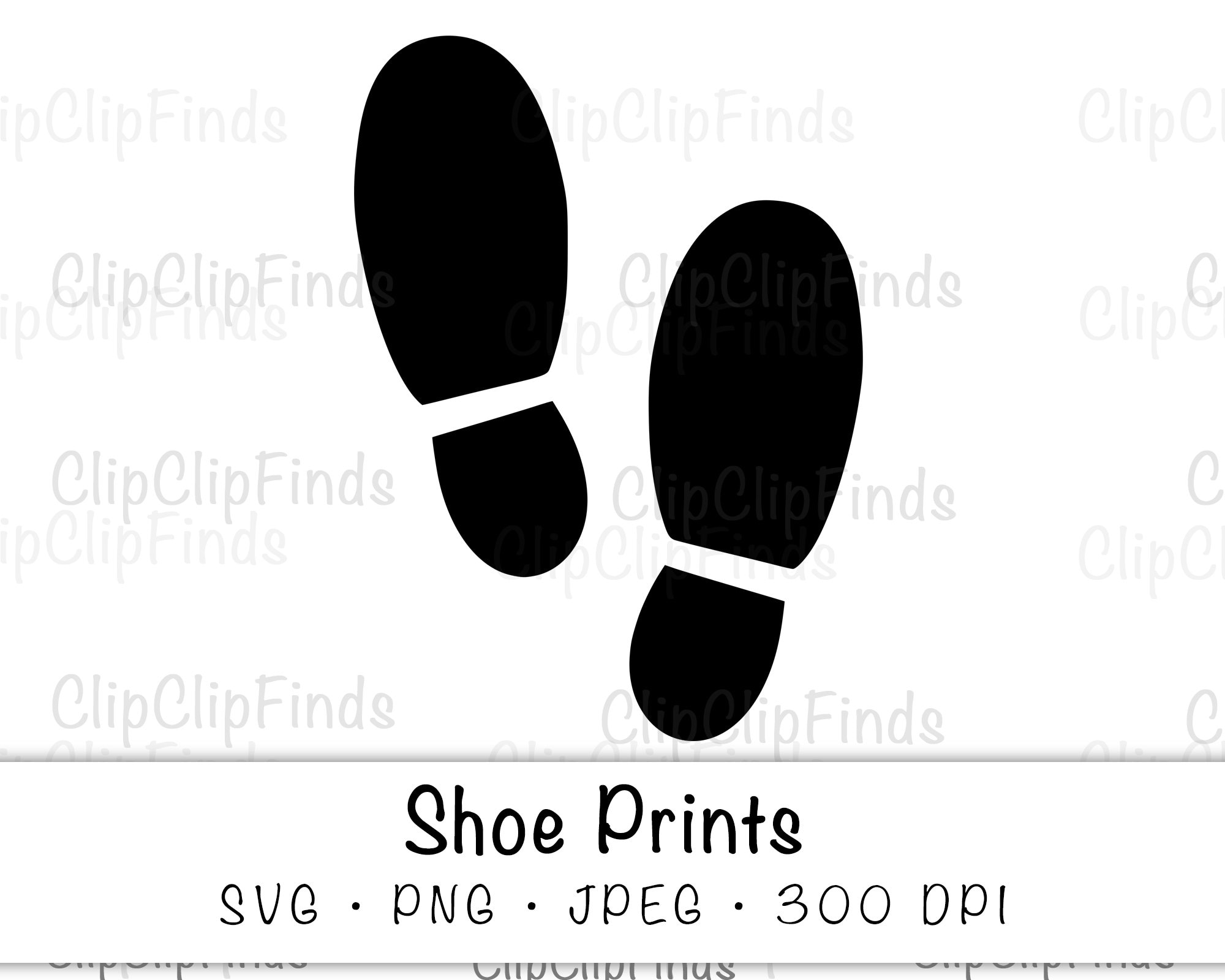 Shoe Print SVG Vector Cut File JPEG on White Background and | Etsy