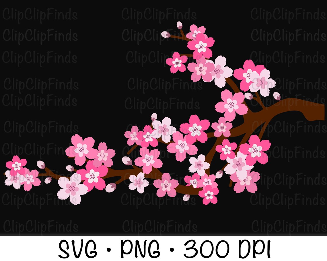 Cherry Blossom Tree Branch SVG PNG Instant Digital - Etsy
