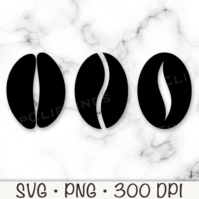 Silueta de grano de café: SVG, PNG, vector (descarga digital) - Etsy México