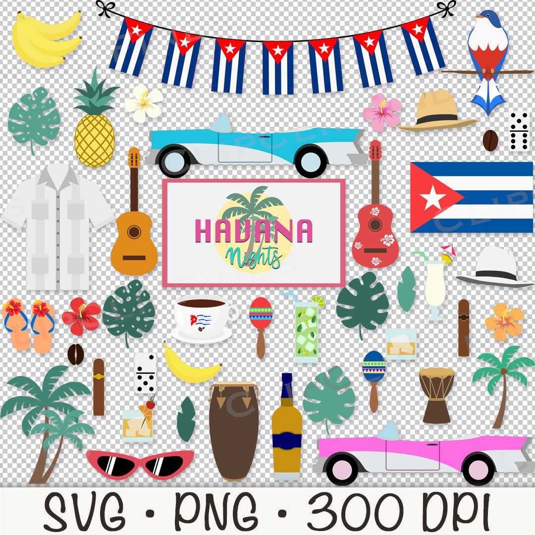 Cuban Clipart, Cuba SVG, PNG, Instant Digital Download - Etsy