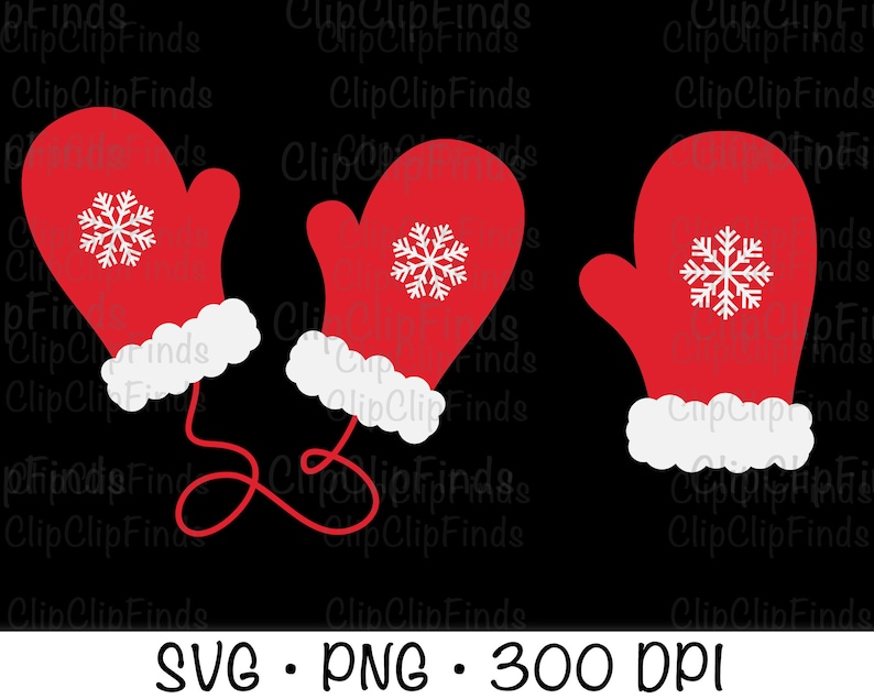 Santa Claus Mittens Santa Gloves Mittens With String SVG - Etsy
