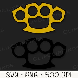 Brass Knuckles SVG, Knuckleduster PNG, Brass Knuckle Silhouette Shape ...