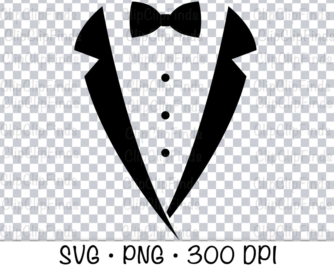 Tuxedo Tux Bowtie Tux Collar SVG PNG Instant Digital - Etsy