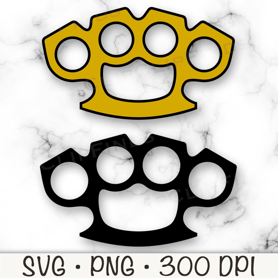 Brass Knuckles Svg Knuckleduster Png Brass Knuckle Silhouette Shape Digital Download Etsy