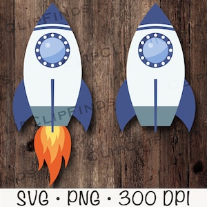 Rocket Ship SVG, Blue Rocket SVG, Space Rocket PNG, Outer Space Clipart ...